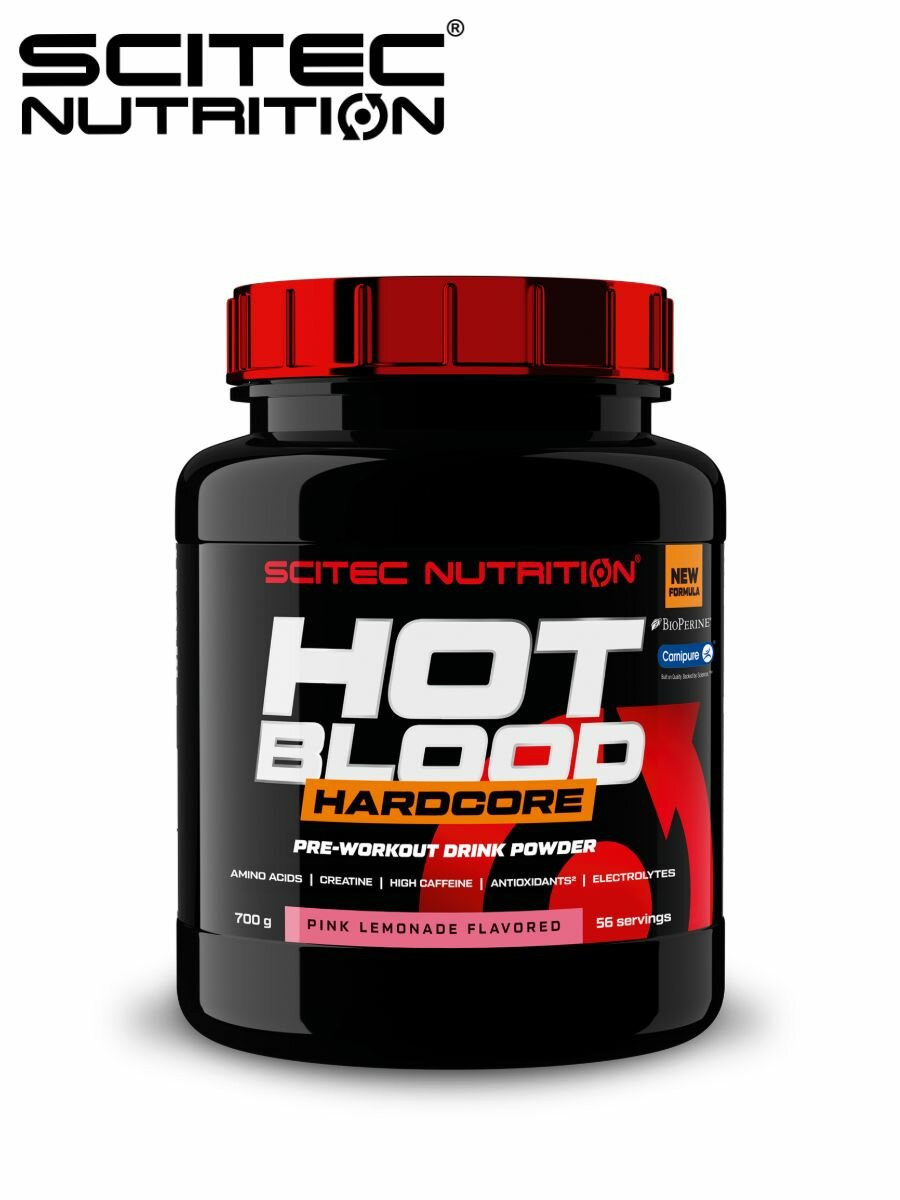 Предтренировочный комплекс Scitec Nutrition Hot Blood Hardcore 700 гр Розовый лимонад