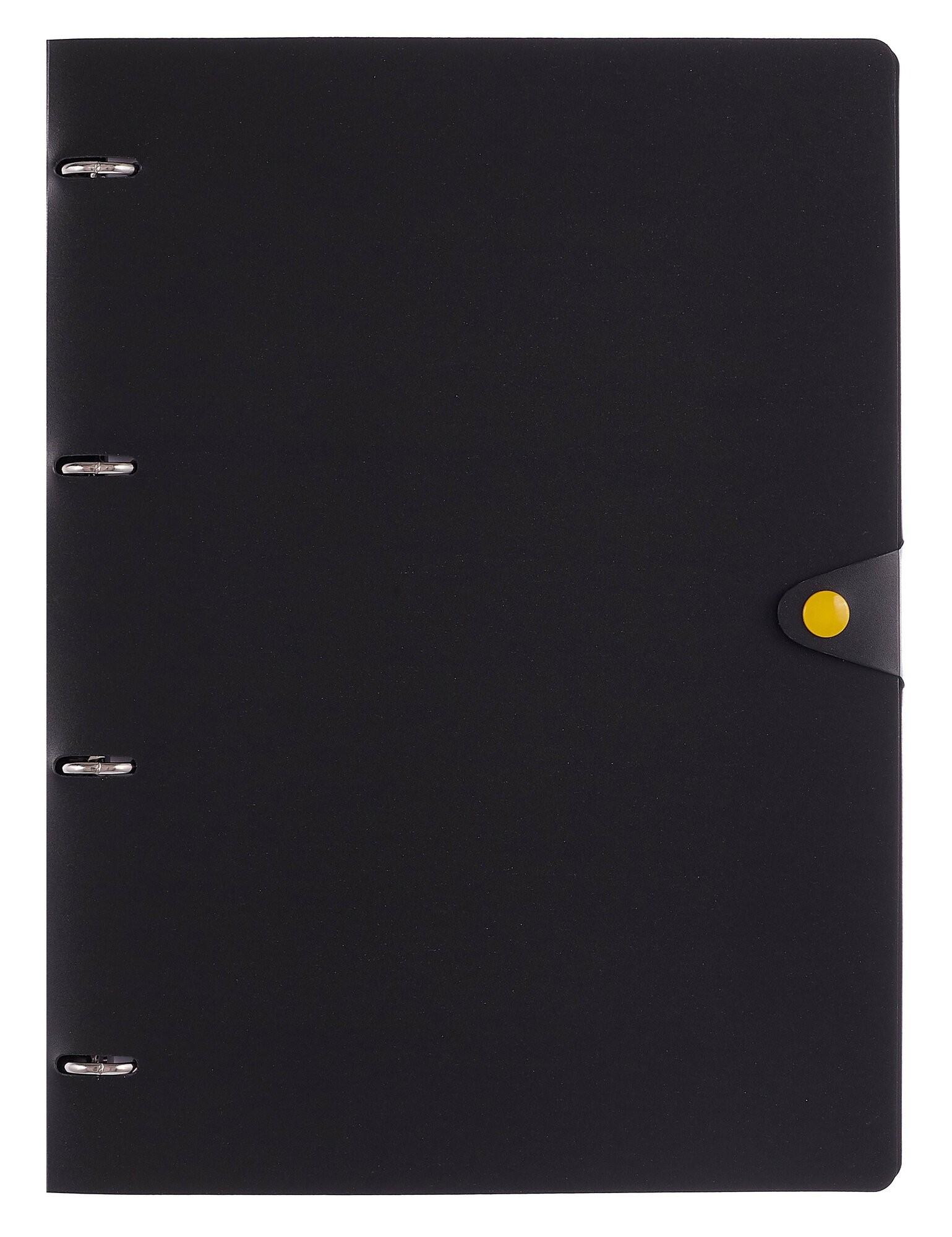 Тетрадь А4 80 листов, клетка, "Favorite Black. No 1" на кольцах, сменный блок, на кнопке