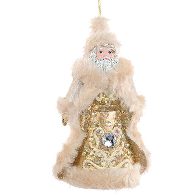 Елочная игрушка Санта - Winter Baroque 12 см золотая, Goodwill, B87208-2