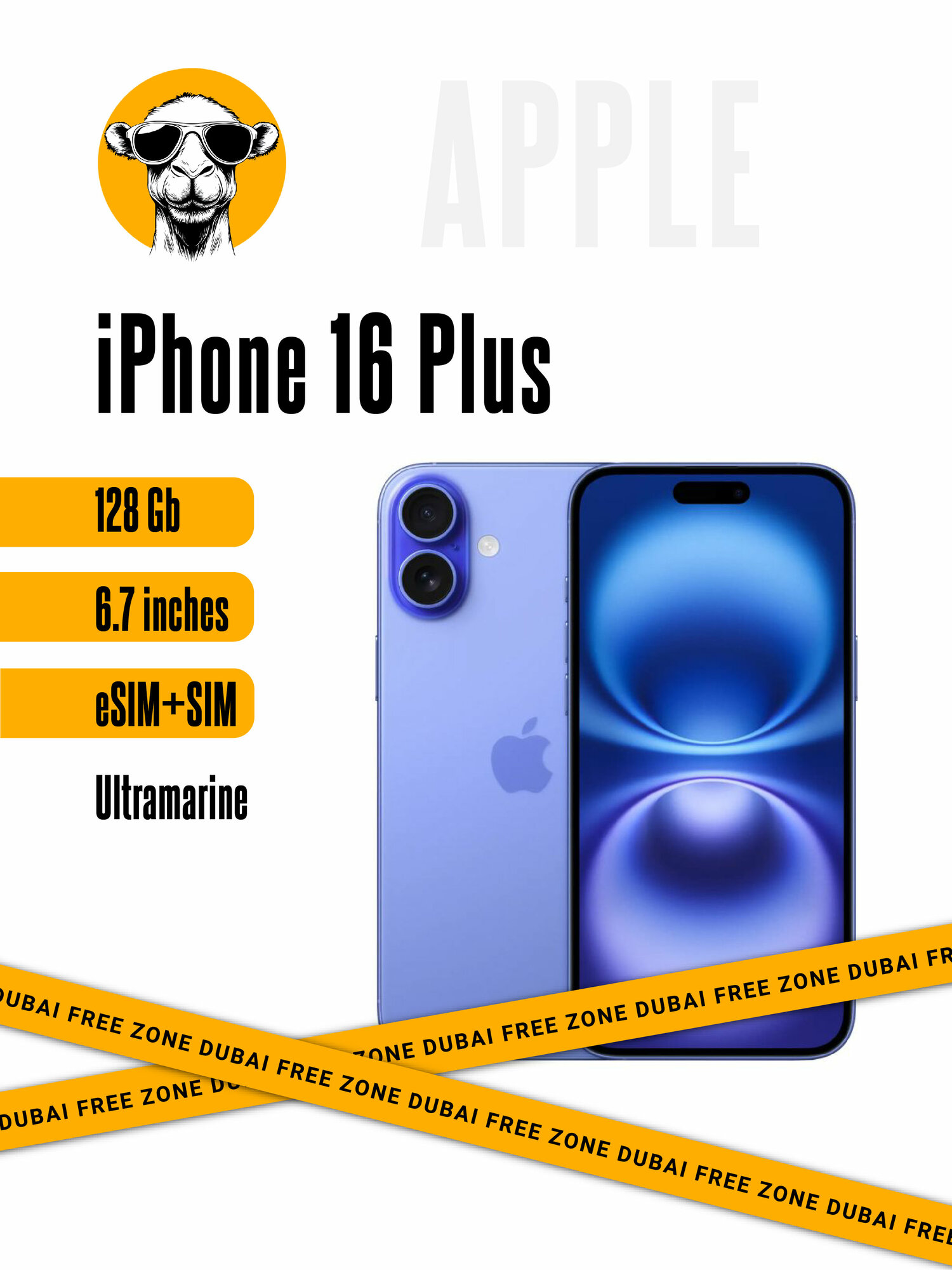 Смартфон iPhone 16 Plus 128GB Ultramarine Sim+E-Sim