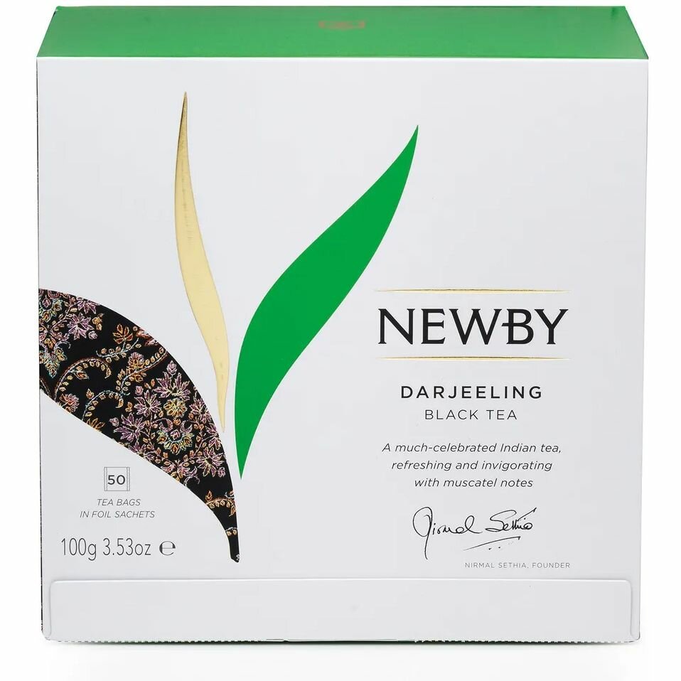 Чай Newby Дарджилинг, 50 пакетов