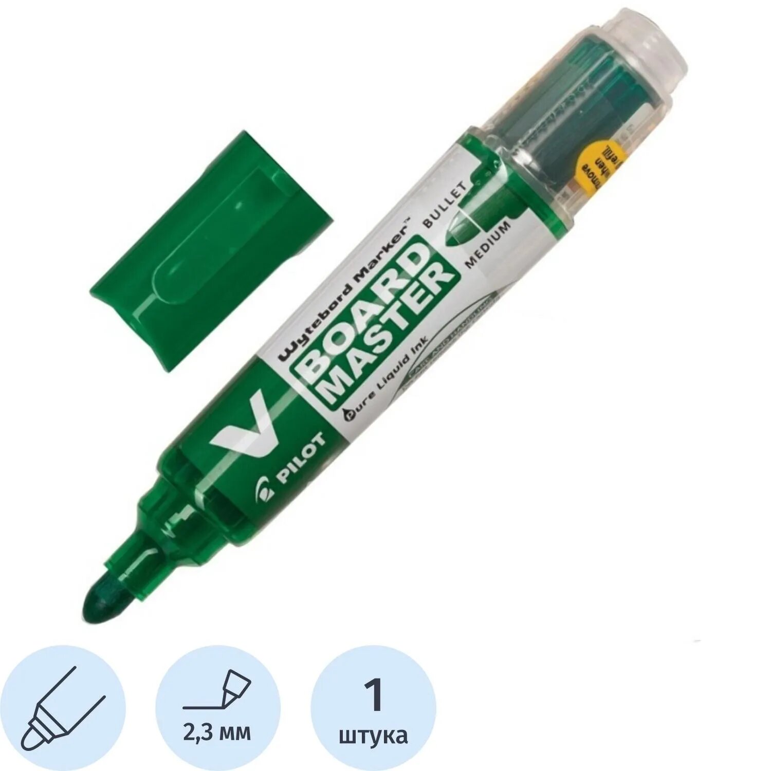 Маркер для белых досок PILOT WBMA-VBM-M-BG зеленый 1-3мм