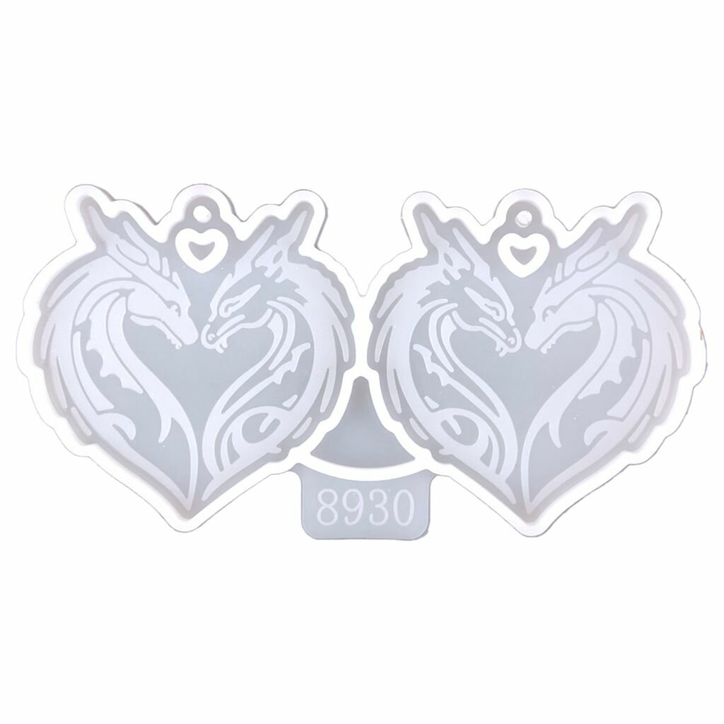 Серьги ручной работы "Сердце любви" с драконом, формы для изготовления ювелирных изделий, Подвеска-ремесло
