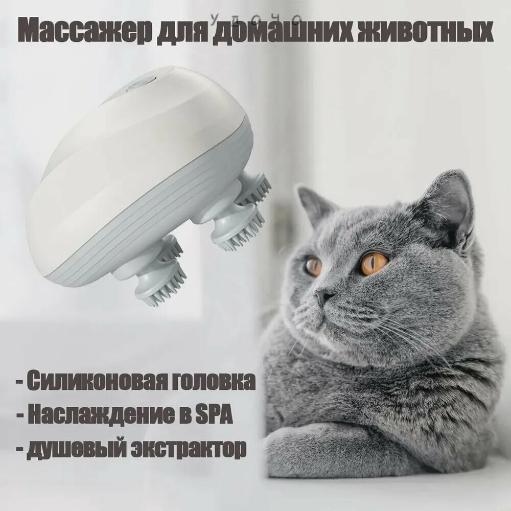 Портативная электрическая игрушка для массажа кошек(Массажер, которым вы также можете пользоваться самостоятельно) / Usb-зарядка / 1200 мАч