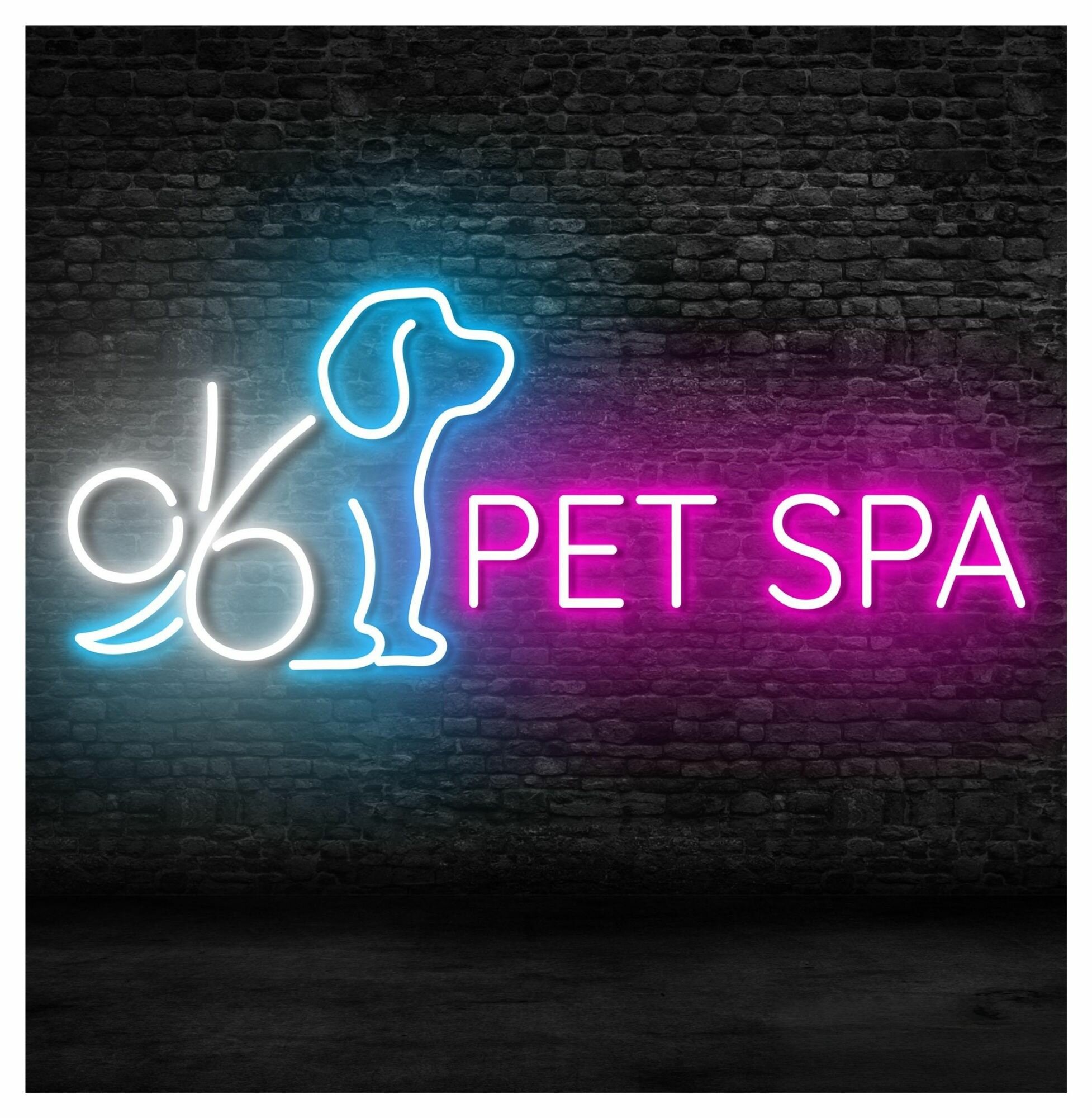Неоновая Вывеска"Pet Spa"для Салона Груминга Собак,50см