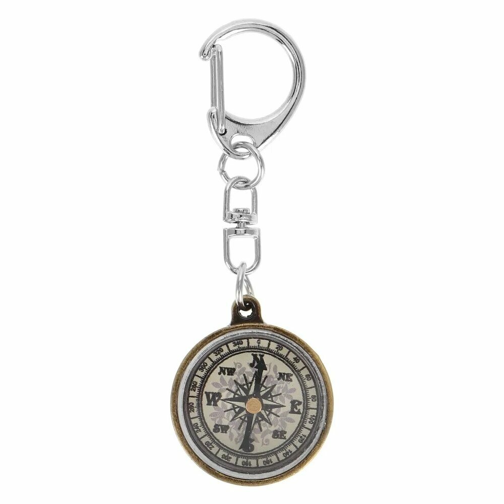 Винтажный Карманный Компас На Цепочке Для Путешествий И Прогулок Размер 6.00X2.80X0.70Cm