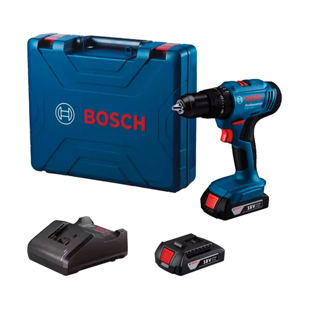 Аккумуляторный ударный шуруповерт Bosch GSB 183-LI 06019K9180, 2 см, резиновая