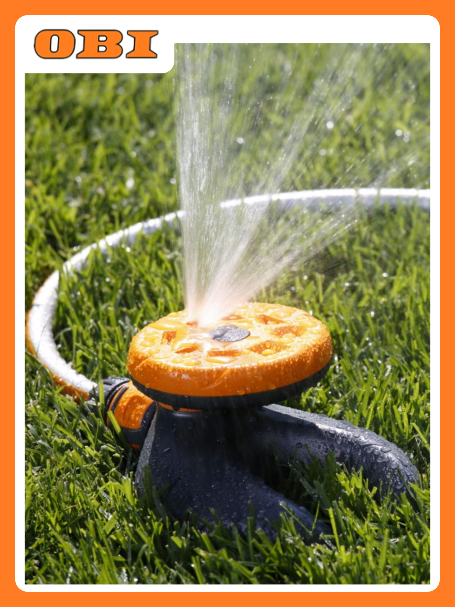 Дождеватель, для полива, роторный, вращающийся, черный/оранжевый