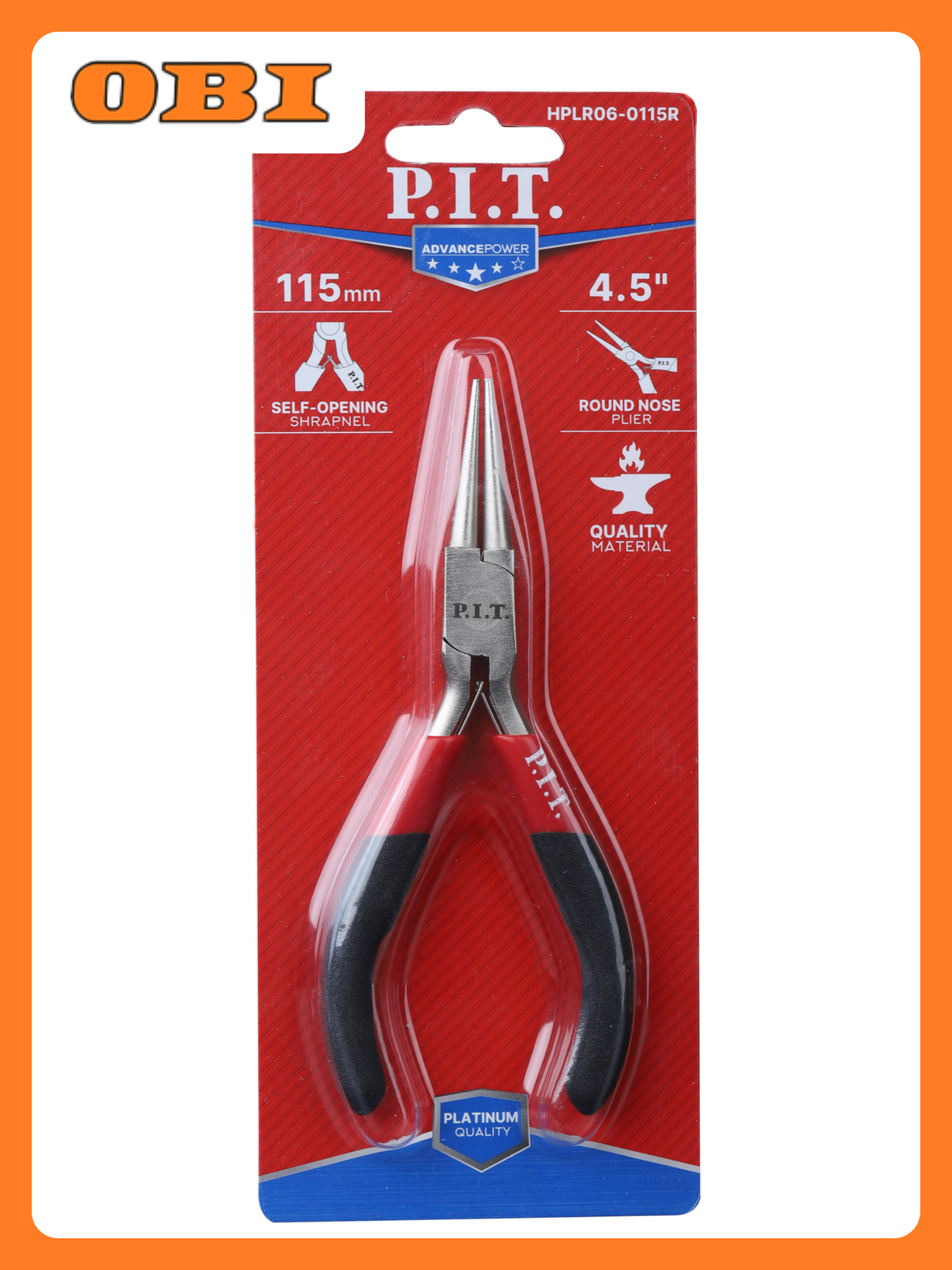 Круглогубцы P.I.T. HPLR06-0115R, хромованадиевые, антикоррозийные, 115мм