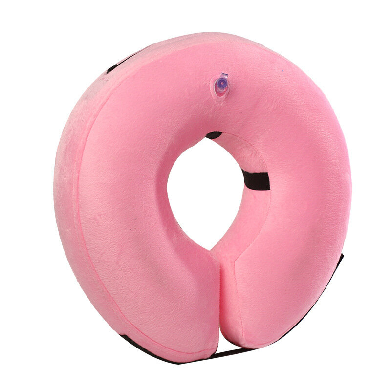 Надувной элизабетанский воротник для кошек и собак, розовый размер XS, диаметр шеи 3-4 см, обхват 12-20 см
