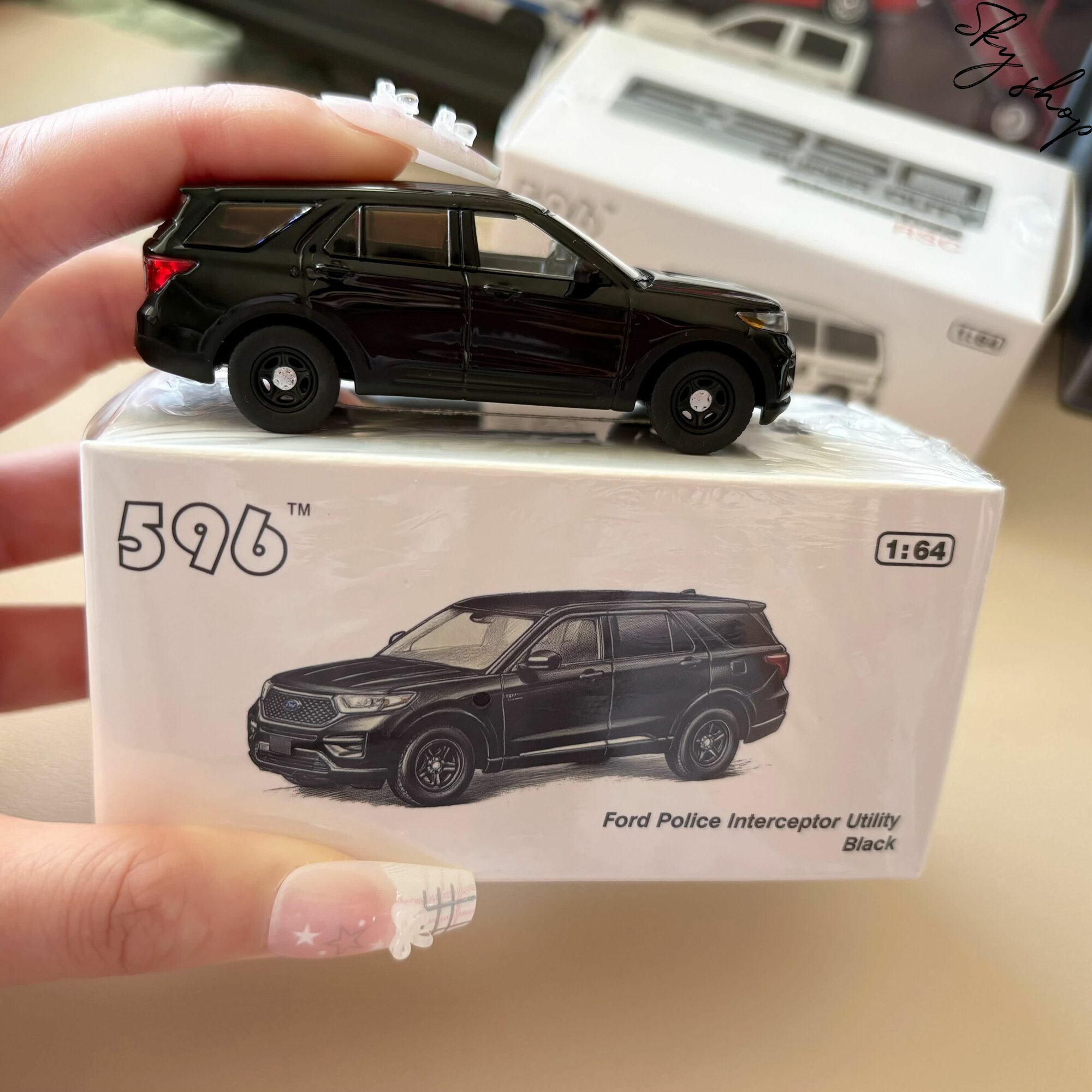 Машинка 596 Model 1:64 Ford Police Interceptor Utility Black, модельки машин металлические