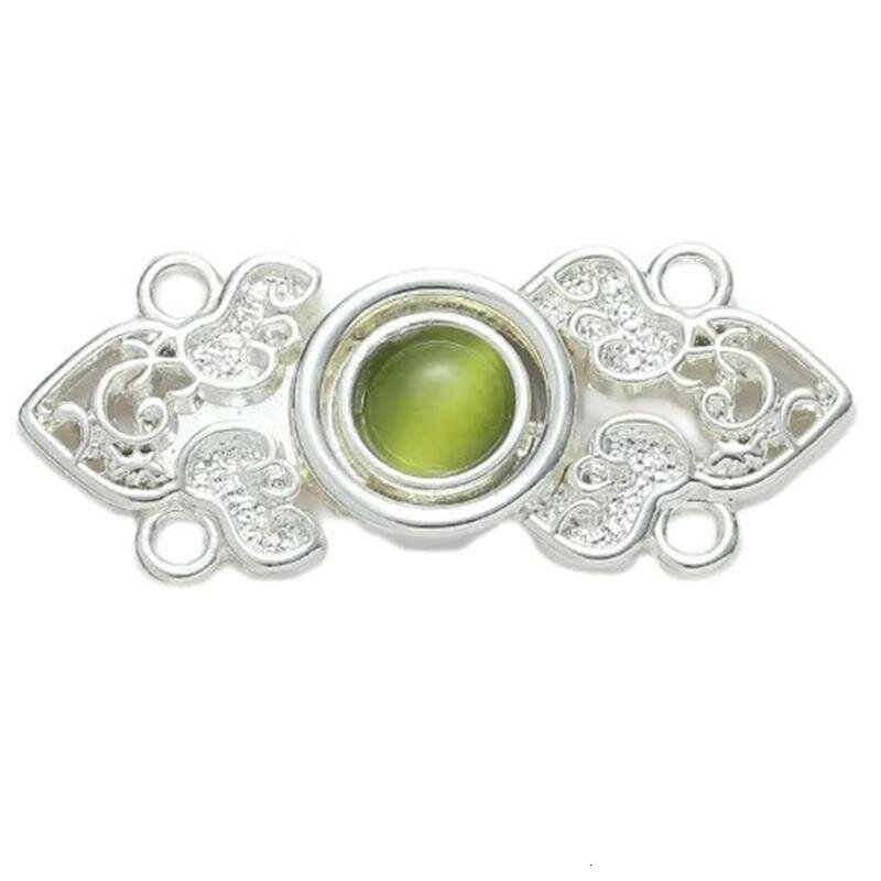 Кнопки-цветы для китайской одежды, Зеленый бриллиант на силе