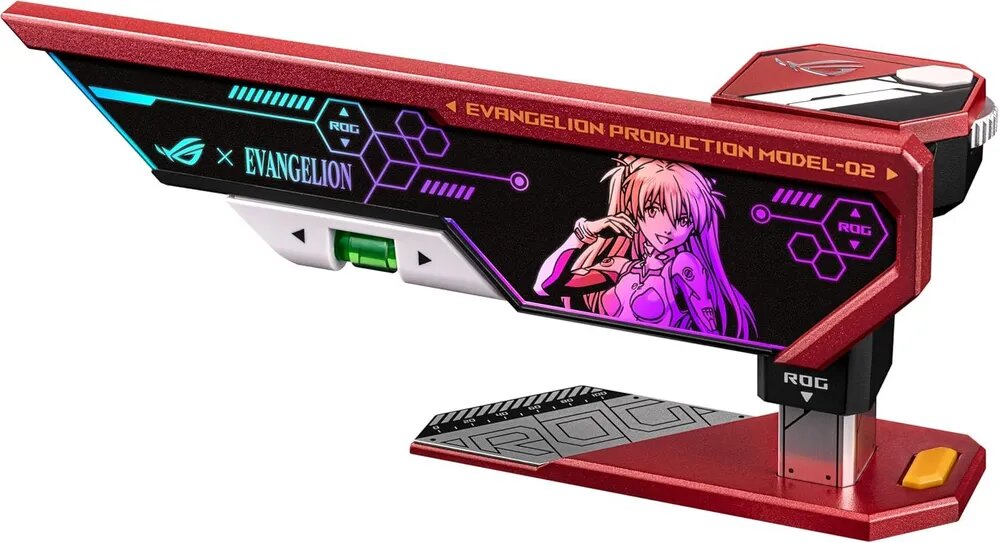 Держатель видеокарты ASUS ROG Herculx EVA-02 Edition XH01 (дизайн без инструментов, ватерпас в комплекте, твердый цинковый сплав, 72 128 мм, синхронизация Aura)