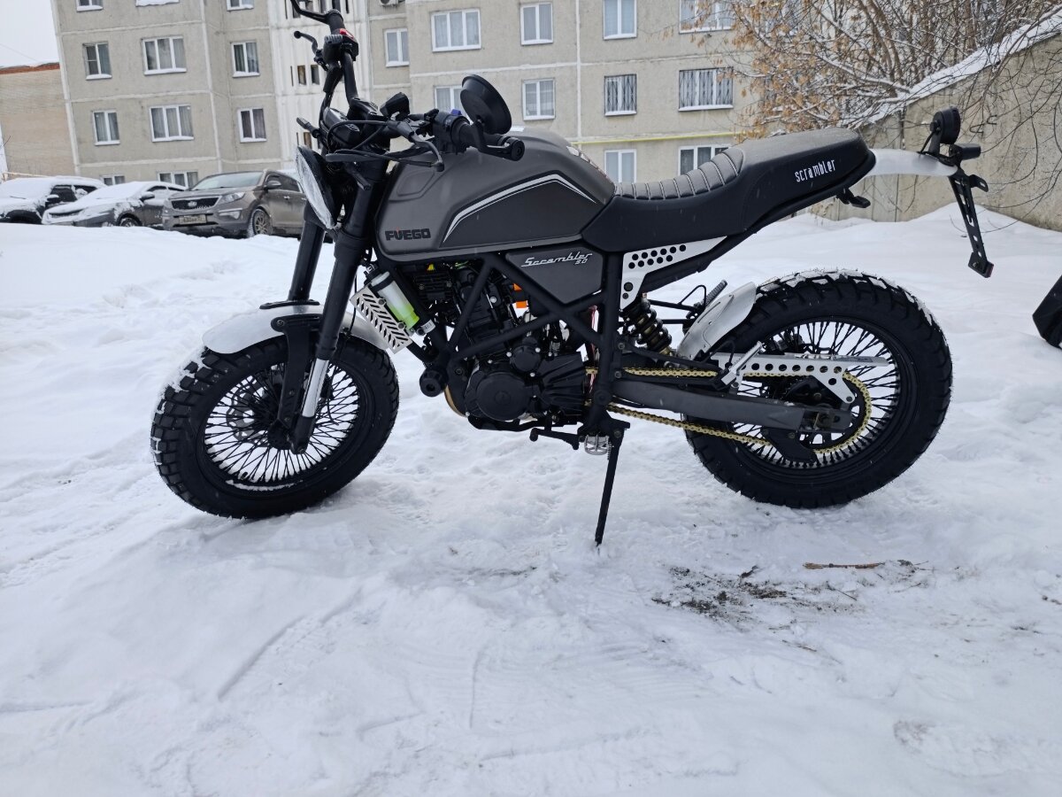 Мотоцикл FUEGO Scrambler 300-174MM_серебро (с ПТС в заводской упаковке)