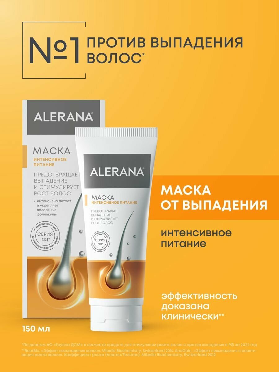 Алерана Маска для волос с кератином питательная восстанавливающая 150 мл, против выпадения