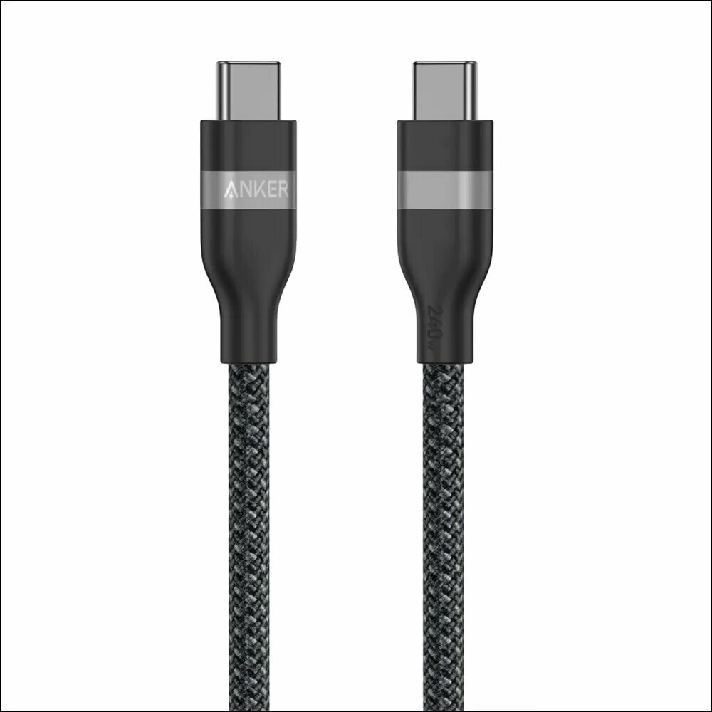 Кабель питания USB Type-C/USB Type-C, 0.9 м, черный, белый