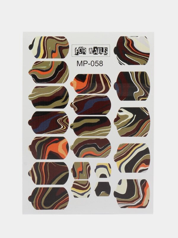 Наклейки плёнки для ногтей разводы, MP058, для маникюра и педикюра
