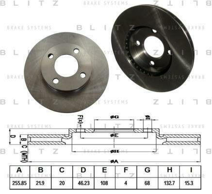 Диск тормозной передний вентилируемый