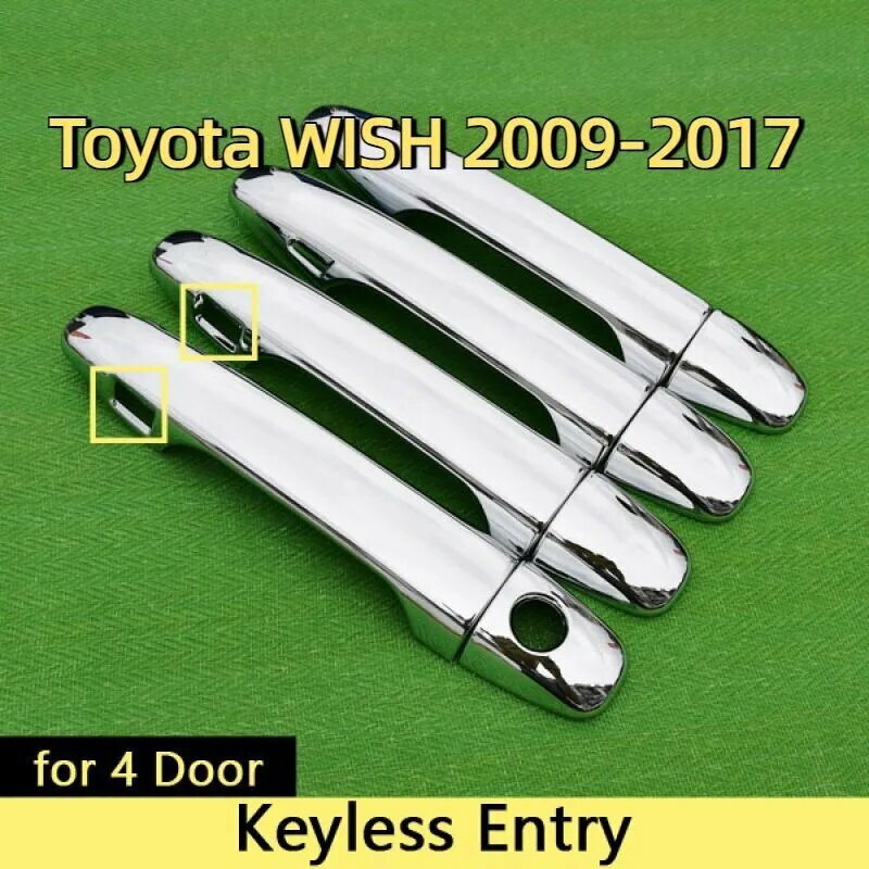Ручка дверная автомобильная, арт. Для Toyota WISH 2009-2017 AE20 хромированная накладка на ручку, набор накладок 2011 2012 2013 2014 2015 2016, автомобильные аксессуары, наклейки, Стайлинг автомобиля, 1 шт.