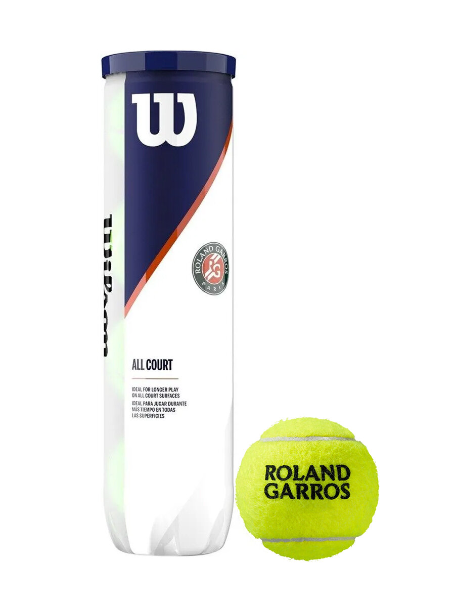 Мячи для большого тенниса Wilson Roland Garros All Court, 4 мяча в банке