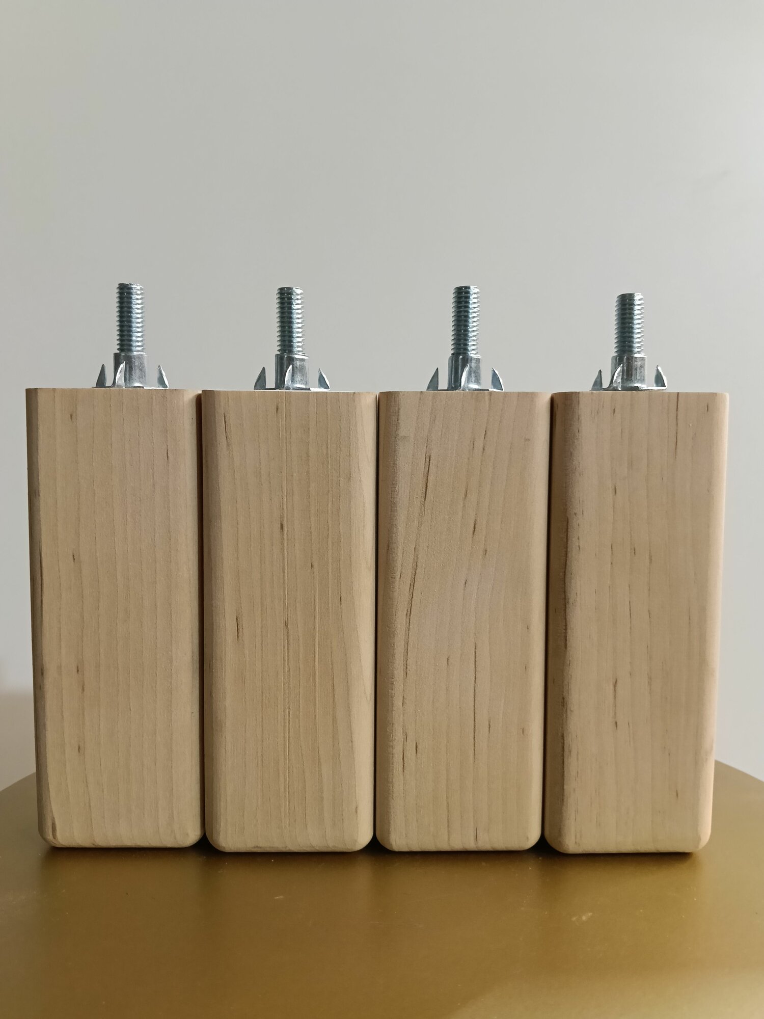 Ножка для мебели 4 шт. Высота 130 мм. Берёза. Шлифованные. Крепеж (шпилька М8)