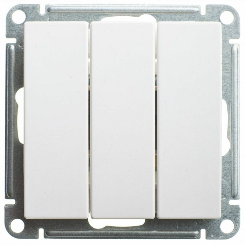 Выключатель Systeme Electric белый, 3 клавиши, W59, 10 А, IP20, 10AX, механизм