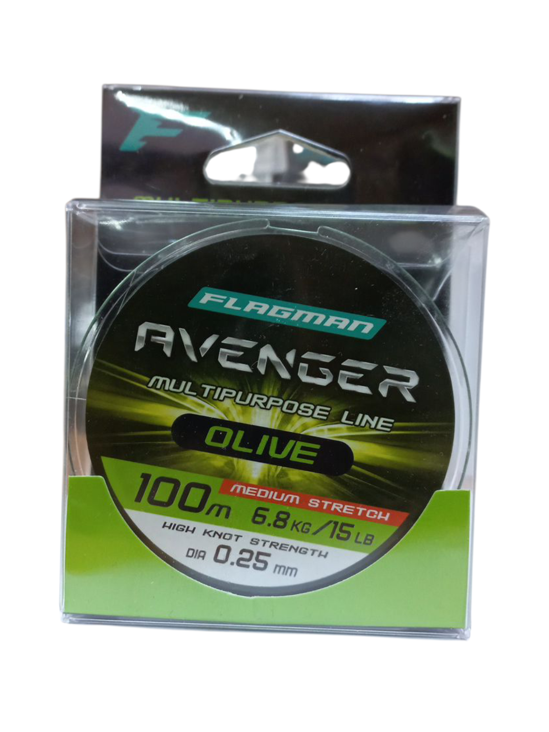 FLAGMAN Леска Avenger Olive Line 100м 0,25мм 6,8кг/15lb