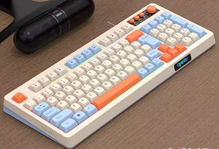 IO от Red Square проводная игровая клавиатура Redragon, английская раскладка, бело-сине-оранжевая