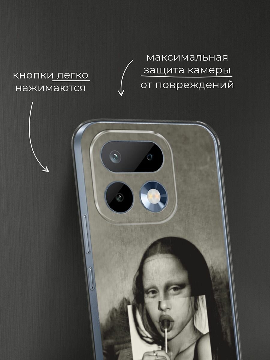 Чехол на Realme 16 Pro / Реалме 16 Про с принтом Mona Lisa sucking lollipop — фото 1