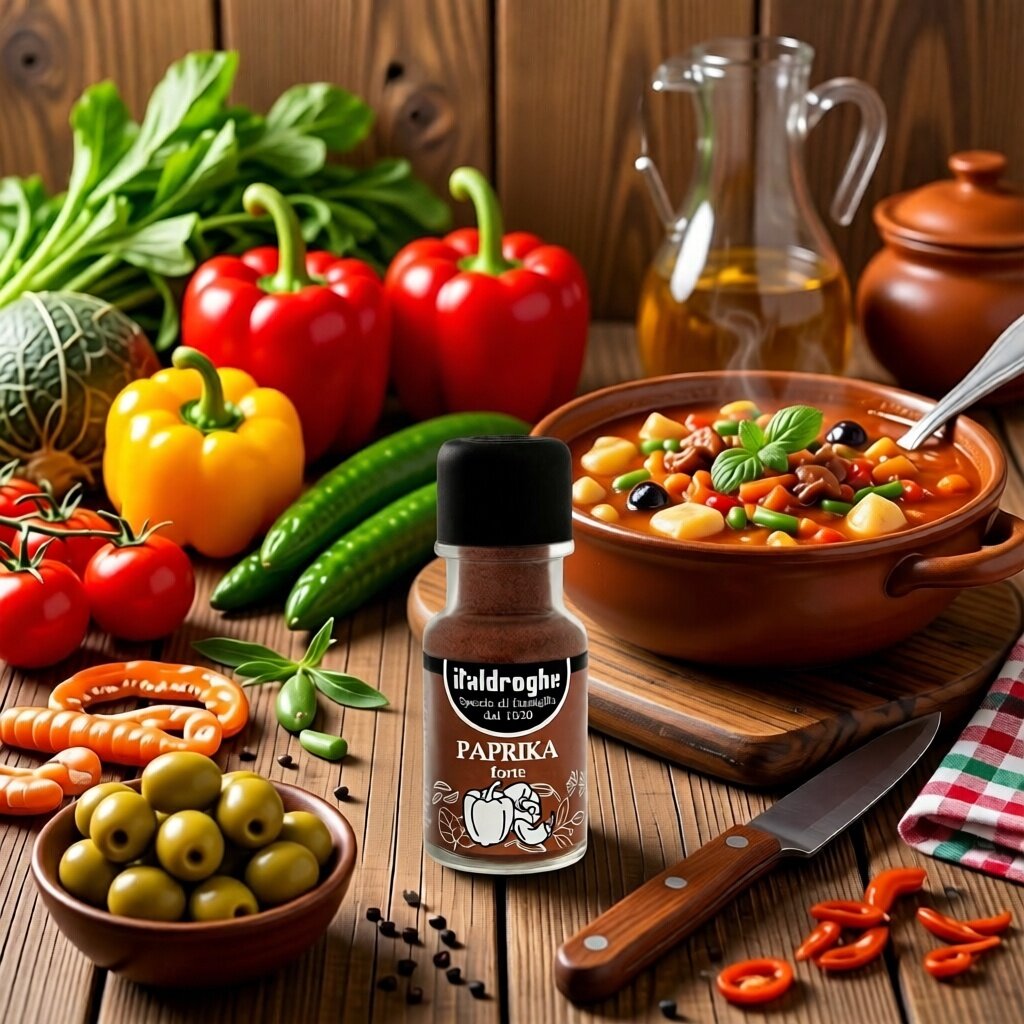 Паприка острая молотая Italdroghe 50 г стеклянная банка, Италия