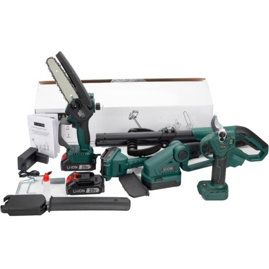 Набор аккумуляторного инструмента Zitrek (ZKCP20V, ZKGS20, GreenSaw 20-150, штанга 180см) 4в1, 2х2.0 (083-2062)