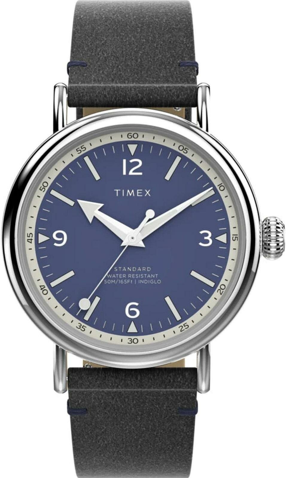 Наручные часы TIMEX, серебряный, черный — фото 1