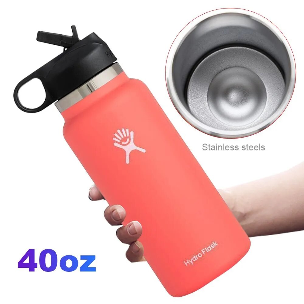 Термос Hydro Flask 40oz (около 1183 мл) для напитков из нержавеющей стали с широким горлом — фото 1