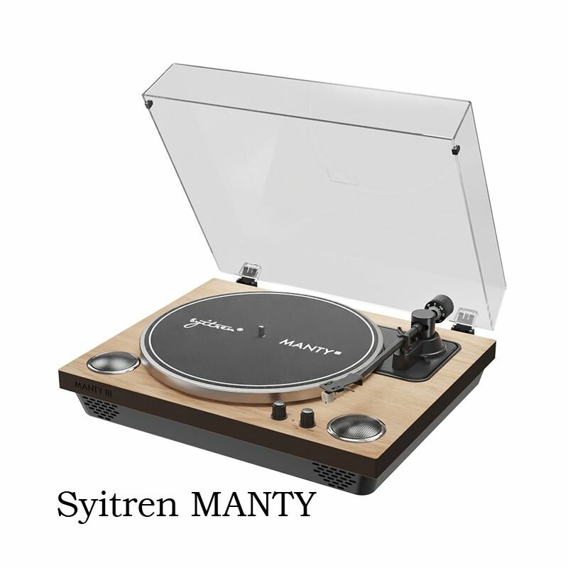 SYITREN Универсальный проигрыватель виниловых пластинок MANTY III HiFi Bluetooth 5.0 с выходом RCA/AUX