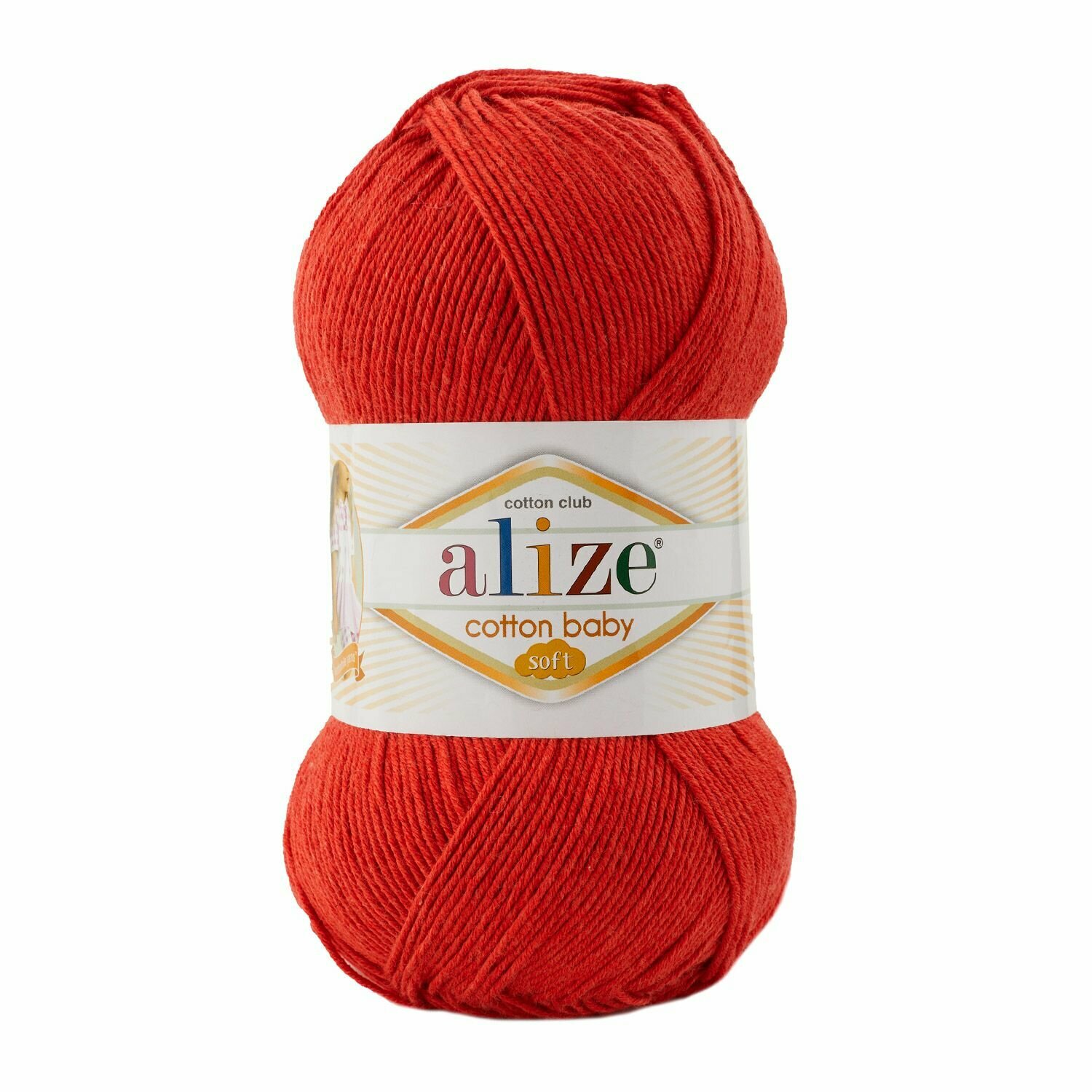 Пряжа Alize Cotton Baby Soft 104 (5 мотков по 100г/270м) красный