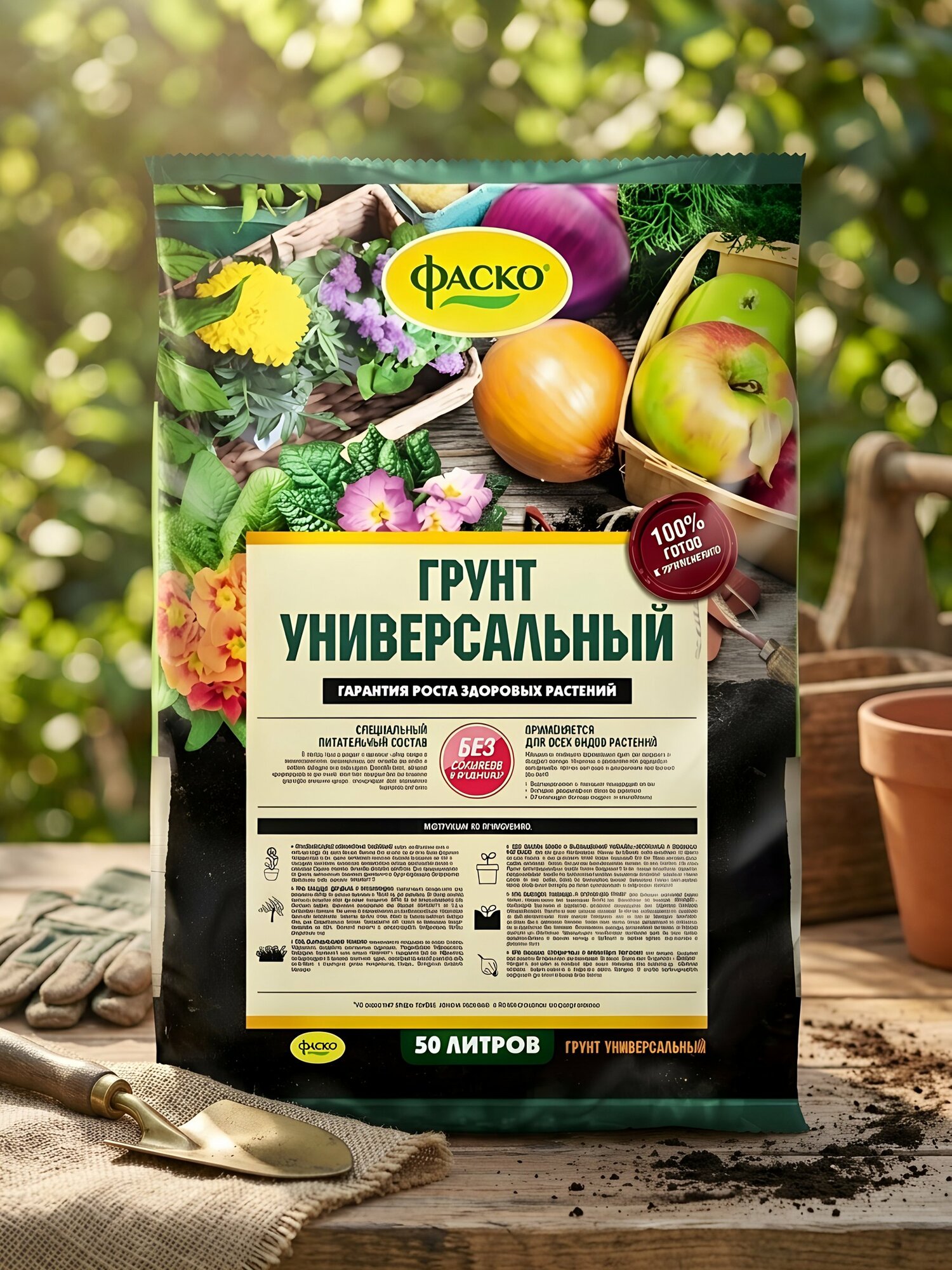 Универсальный грунт Фаско 50 л для сада и огорода: качественная торфяная почвосмесь для посадки и обогащения почвы
