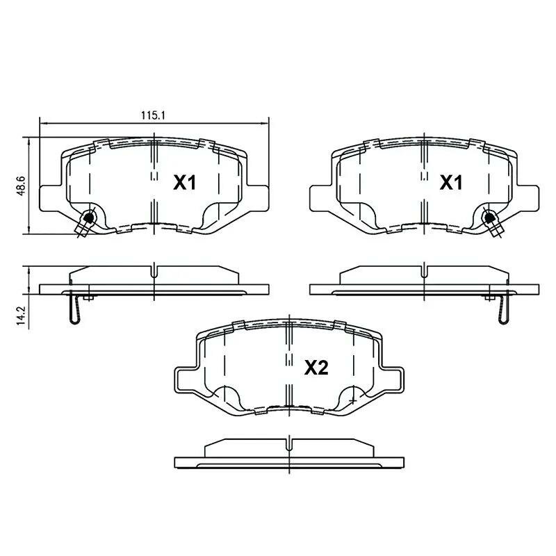 Колодки тормозные SAT ST-28-0334 сзади Geely Okavango 20-