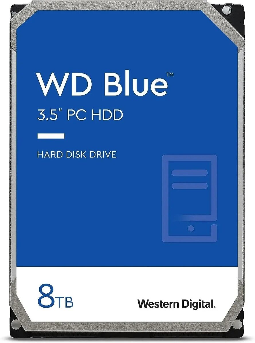 Жесткий диск WD SATA-III 8Tb WD80EAAZ Desktop Blue (5640rpm) 256Mb 3.5"