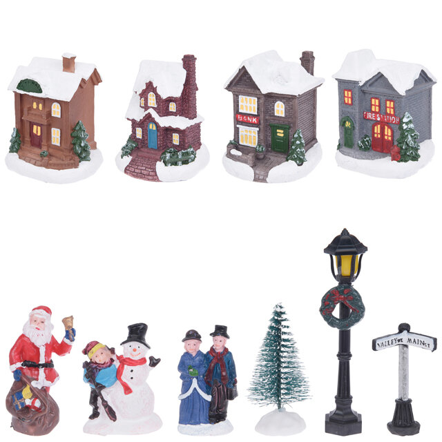 Светящаяся композиция Деревушка ChristmasTown, 14 предметов, на батарейках, Koopman (Купман), ABG100810
