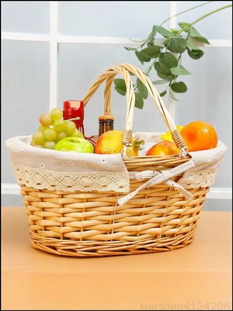 Корзина для хранения длина 36 см, ширина 28 см, высота 19 см.