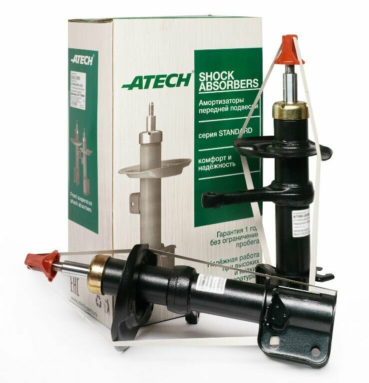 Амортизатор стойки передней подвески ATECH STANDARD-GAS гранта, калина 2 2190 (91, 92, 94), Datsun mi-DO, on-DO (2 шт) газомасляные (к-т)