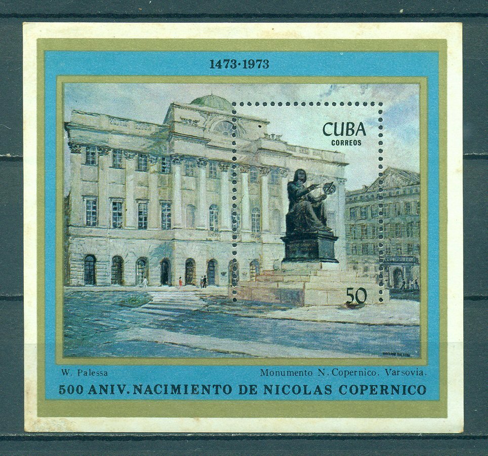 Почтовые марки Куба 1973г. "500-летие со дня рождения Коперника" Ученые NG
