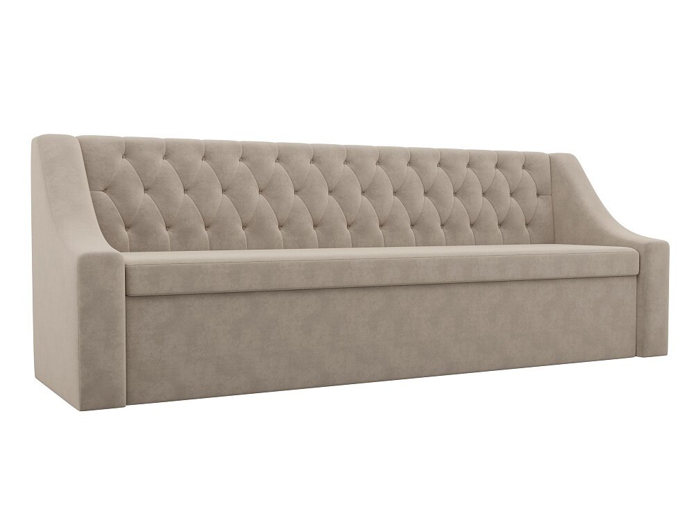 Прямой диван Мерлин Бежевый Велюр, дельфин, 203х65х87 см