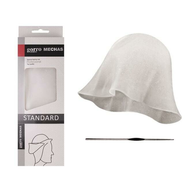 Шапочка для мелирования, силиконовая с фиксатором и крючком 1 шт