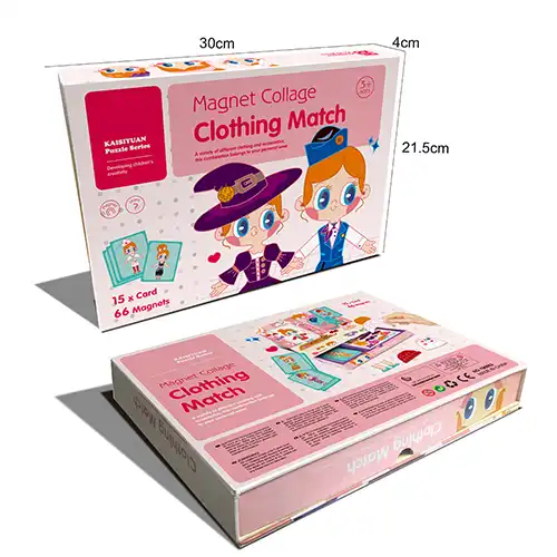 Магнитный коллаж "Выбери наряд" 15 карт и 66 магнитных аксессуара