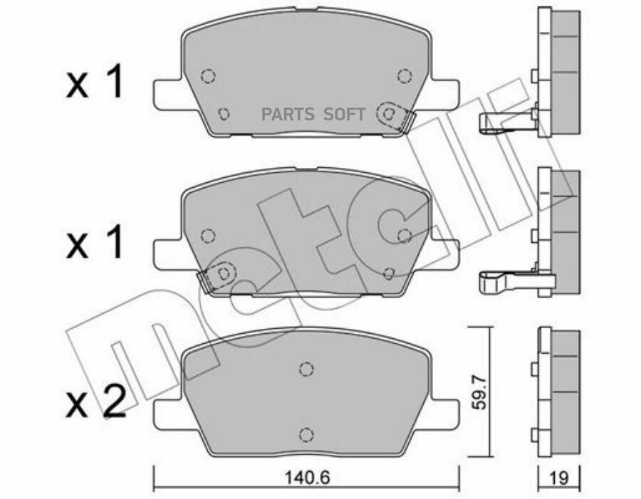 Колодки дисковые передние! Chevrolet Cruze/Orlando 1.4-2.0 09> Metelli арт. 2212120