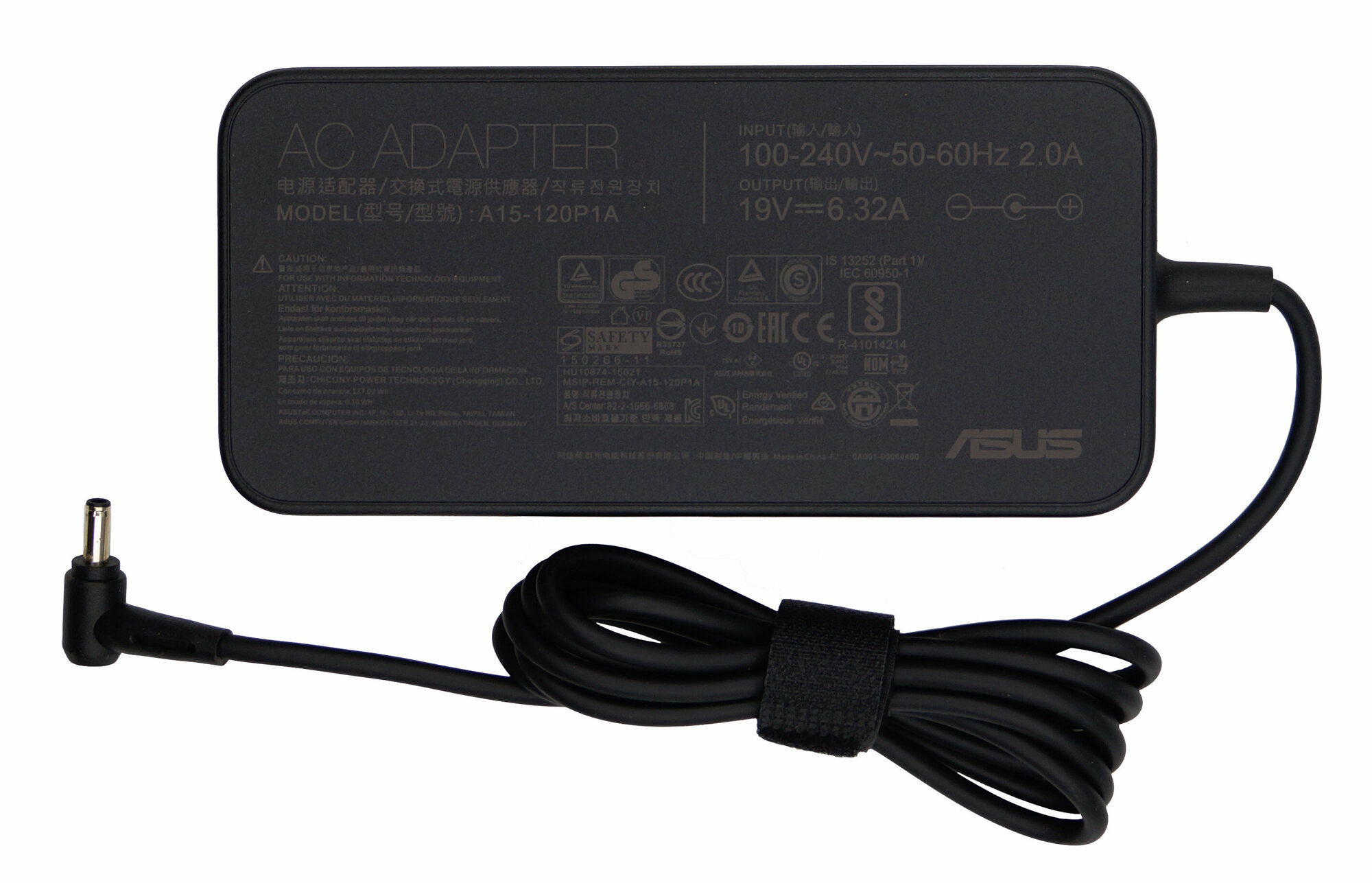 Блок питания для ноутбука Asus 4.5x3.0мм, 120W (19V, 6.32A) без сетевого кабеля, ORG (slim type)