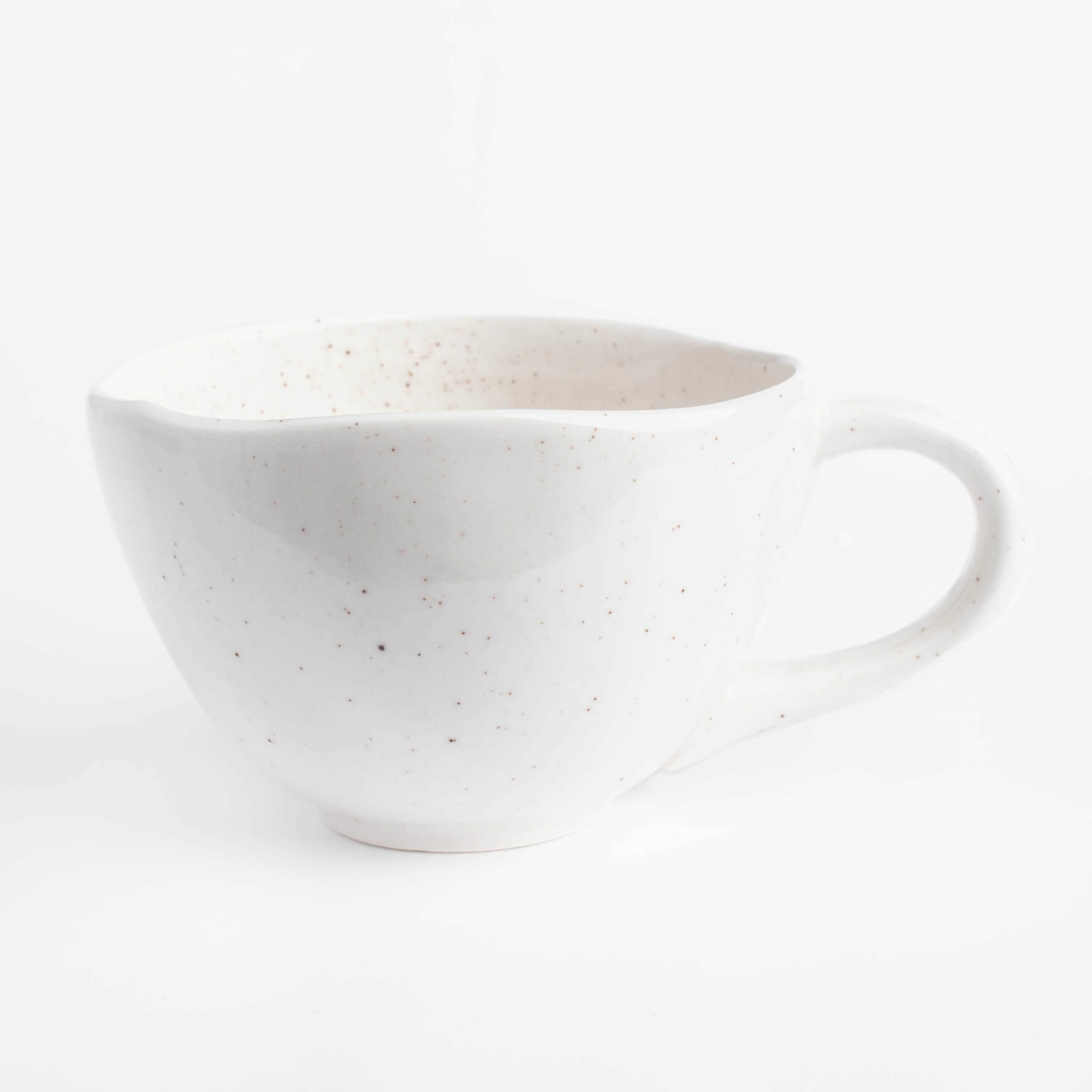 Кружка, 450 мл, фарфор P, молочная, в крапинку, I love you, Delicia