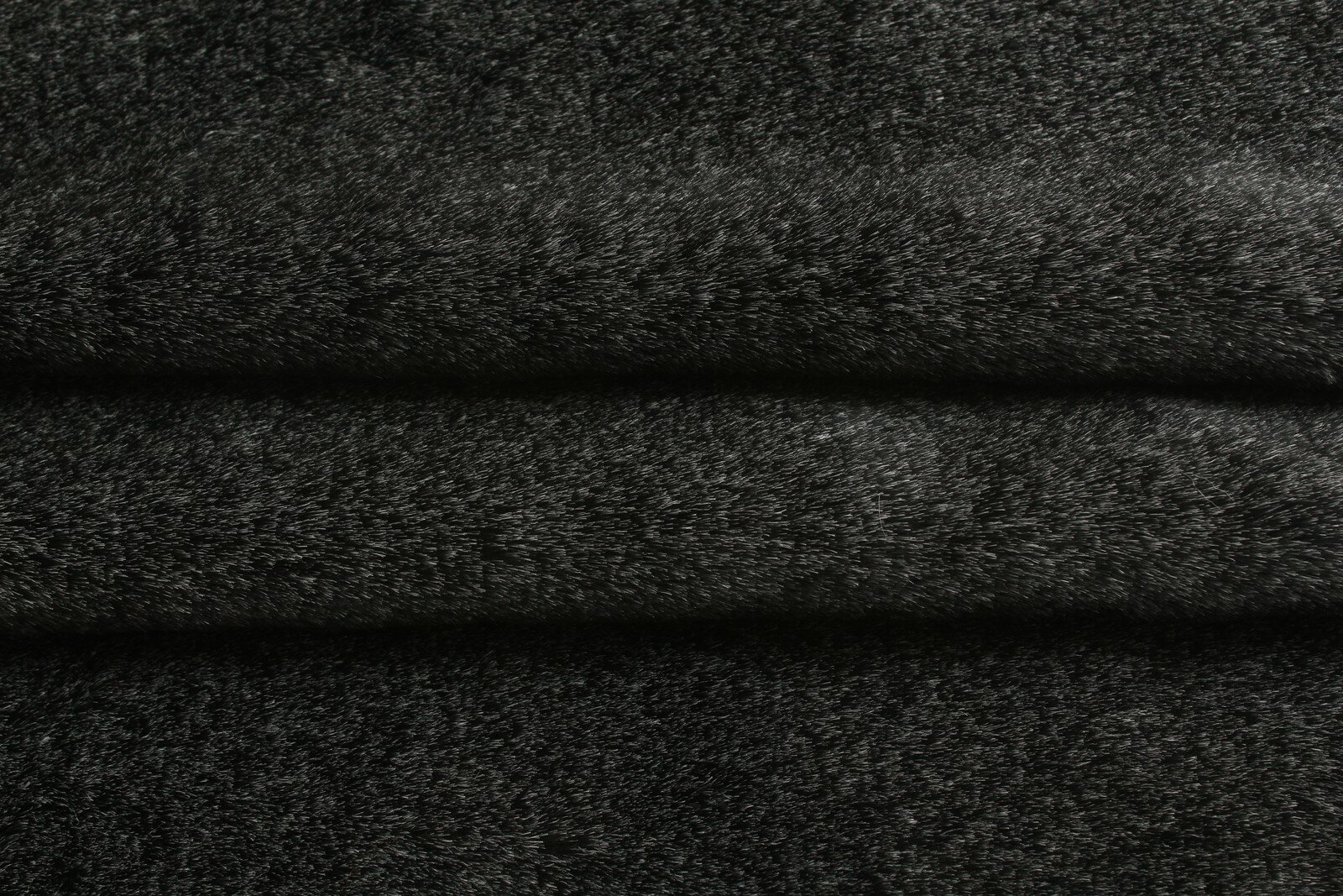 Ткань Мех искусственный серо-графитовый с сединой, под мутон, ш144см, 0,5 м