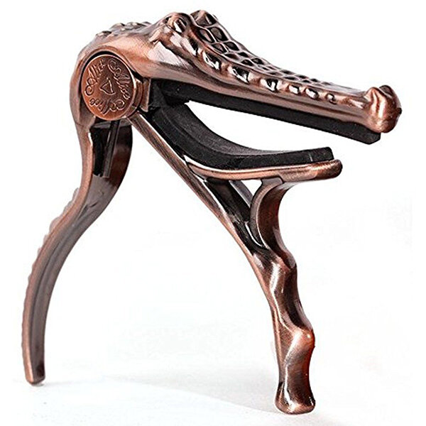 Каподастр для акустической гитары, Alice, A007G/PB, крокодил, бронза